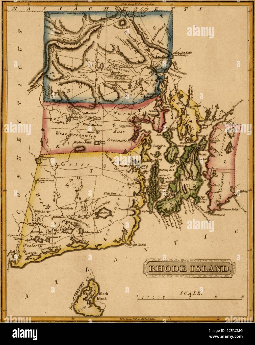 Rhode island maps hi-res stock photography and images - Alamy
