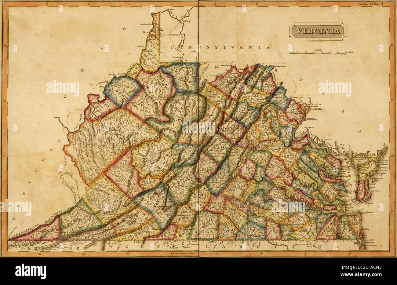 Virginia maps hi-res stock photography and images - Alamy