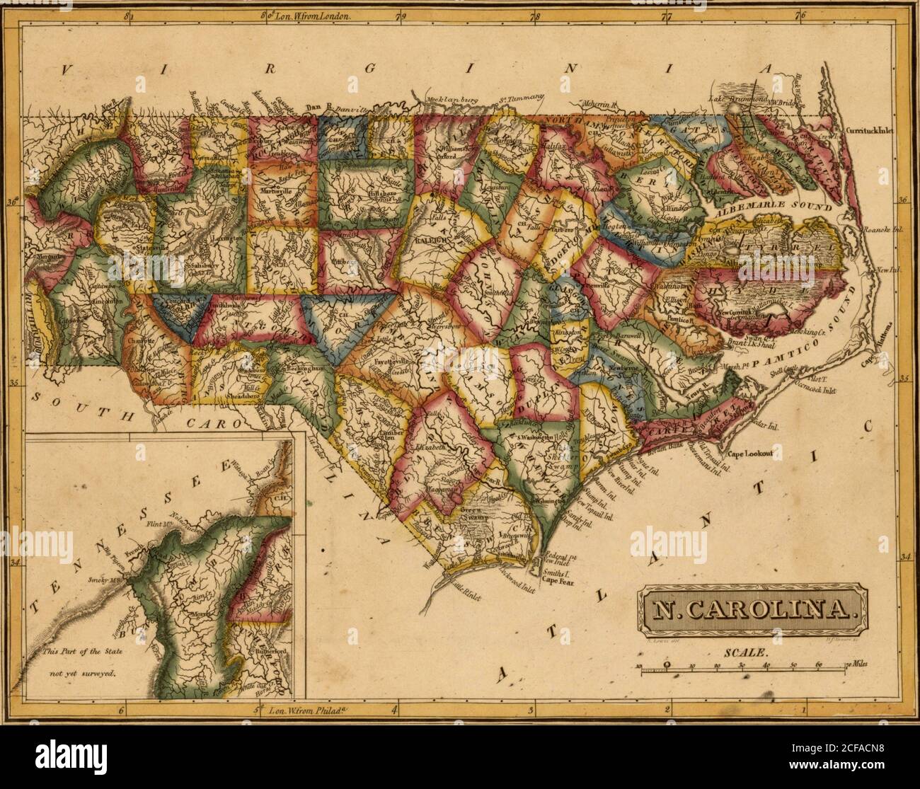 Carolina maps hi-res stock photography and images - Alamy