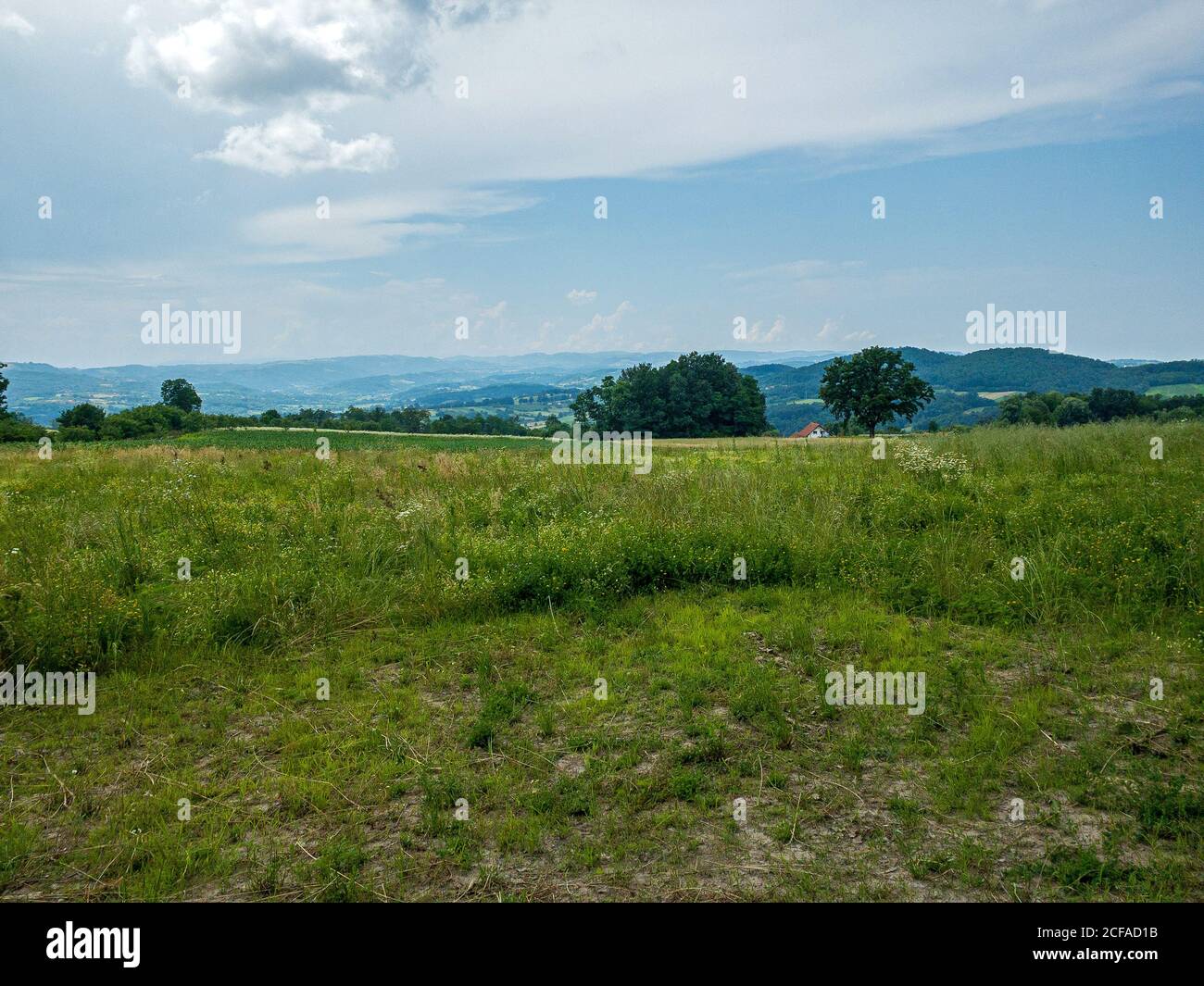 Empty Field Nature Landscape in Serbia Balkans Stock Photo - Alamy