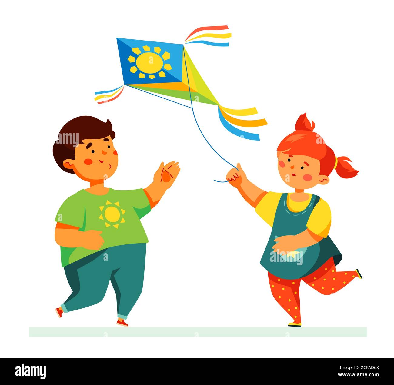 Kite flying cartoon Stock Vector Images - Alamy