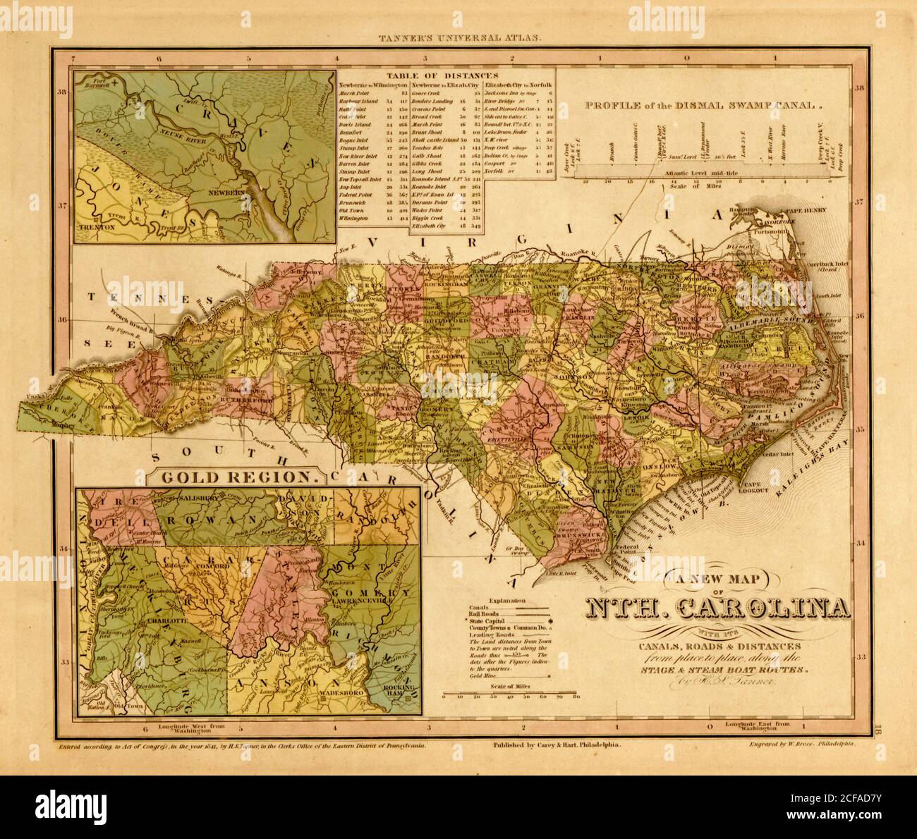 Carolina maps hi-res stock photography and images - Alamy
