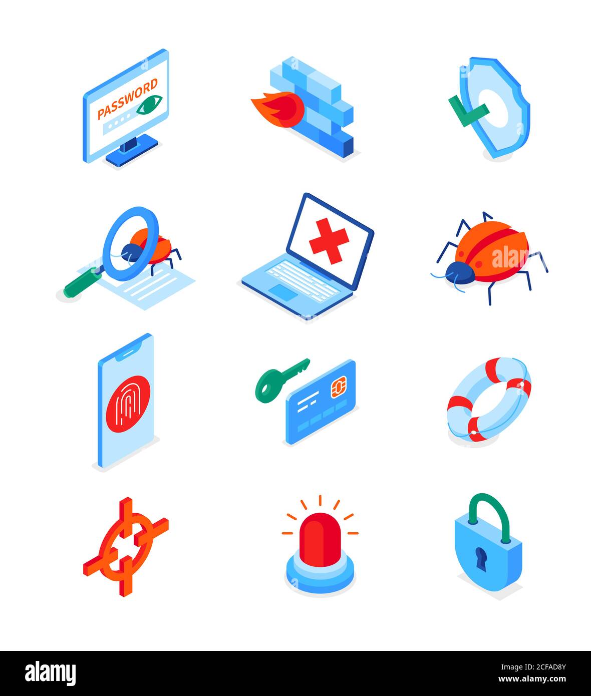 Data Protection Modern Colorful Isometric Icons Set Stock Vector Image And Art Alamy