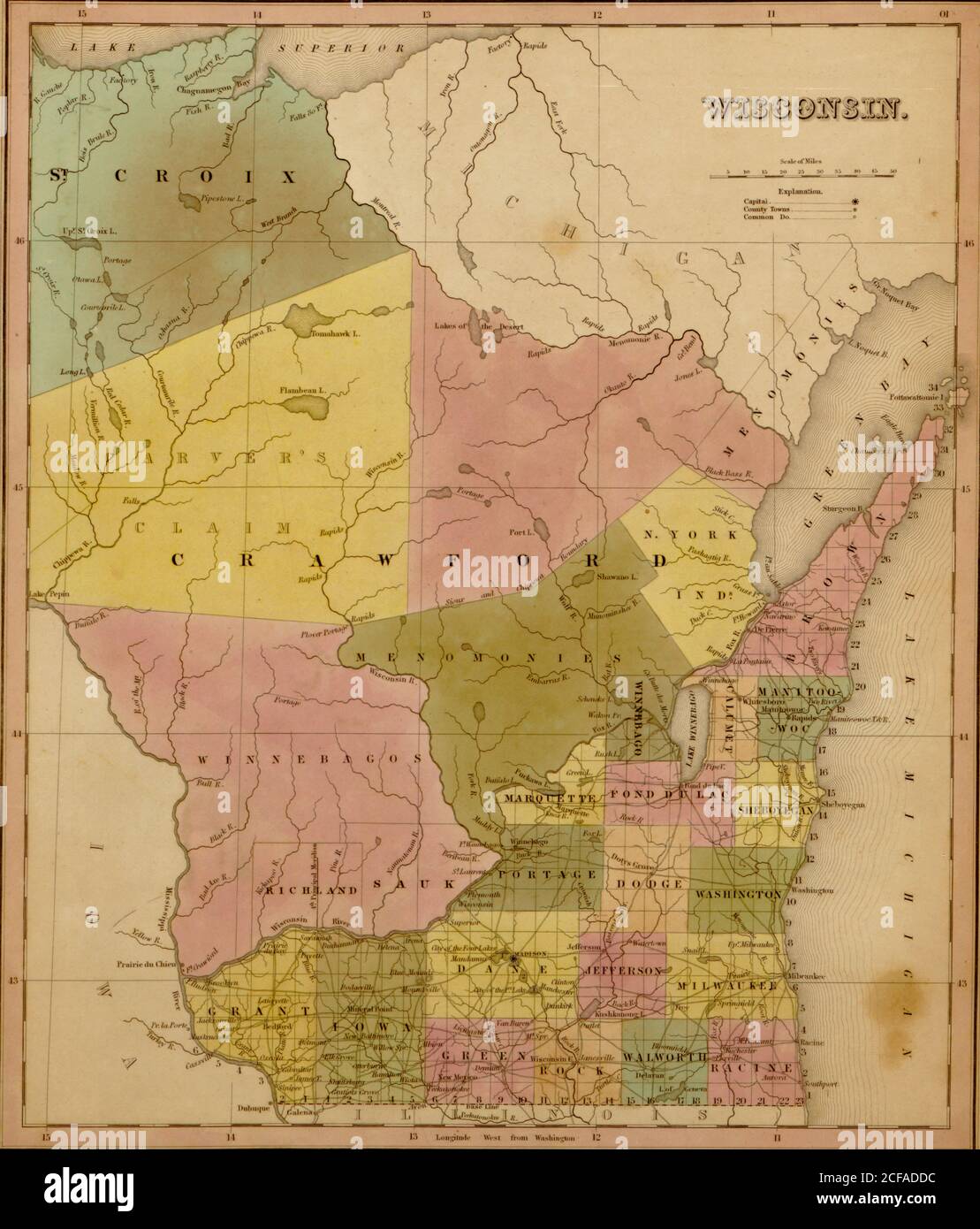 Wisconsin maps hi-res stock photography and images - Alamy