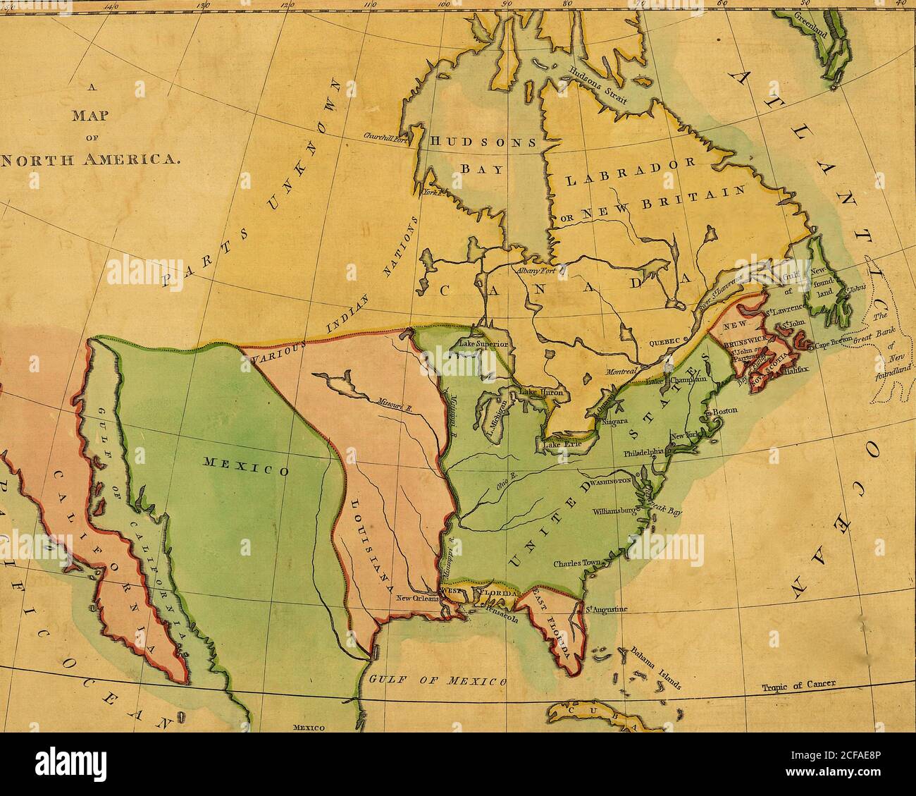 North America - 1803 Stock Photo - Alamy