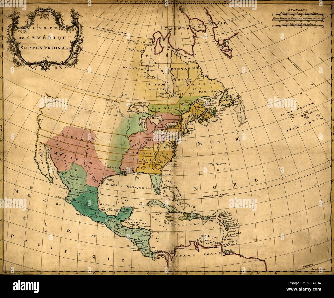 America in 1754 Stock Photo - Alamy