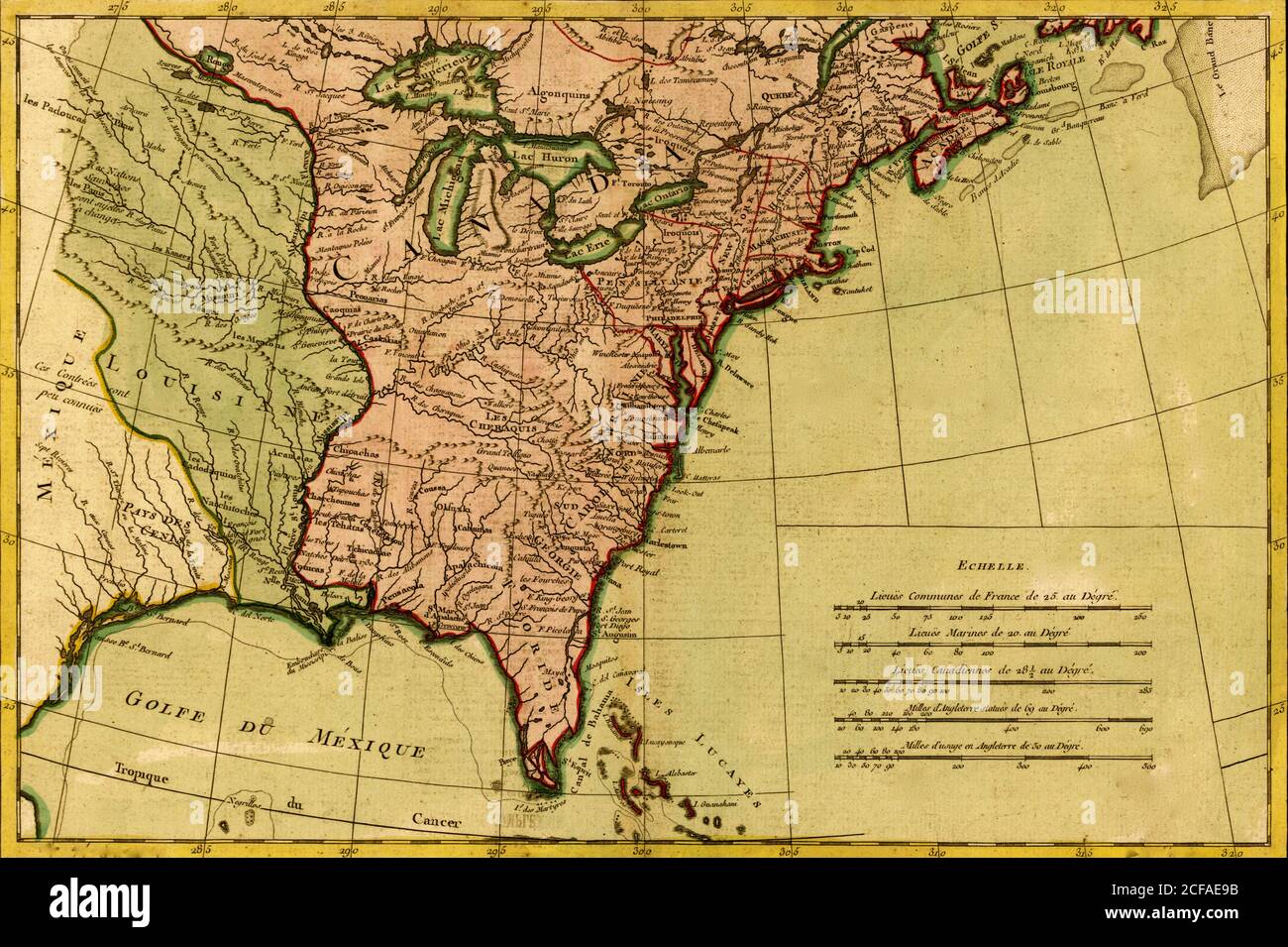 French View of North America - 1762 Stock Photo - Alamy