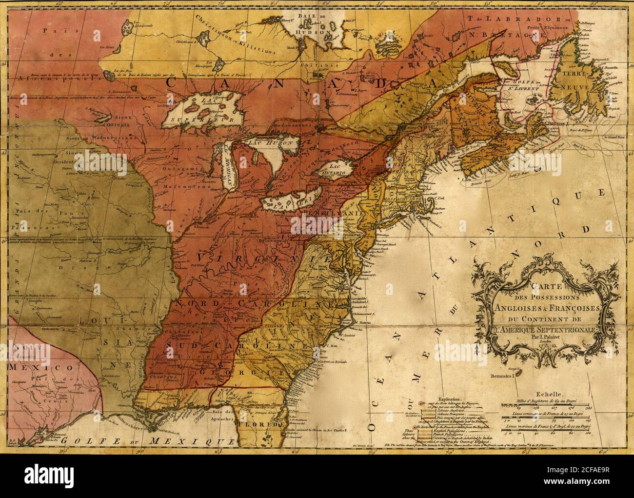 English & French Possessions in North America - 1763 Stock Photo - Alamy