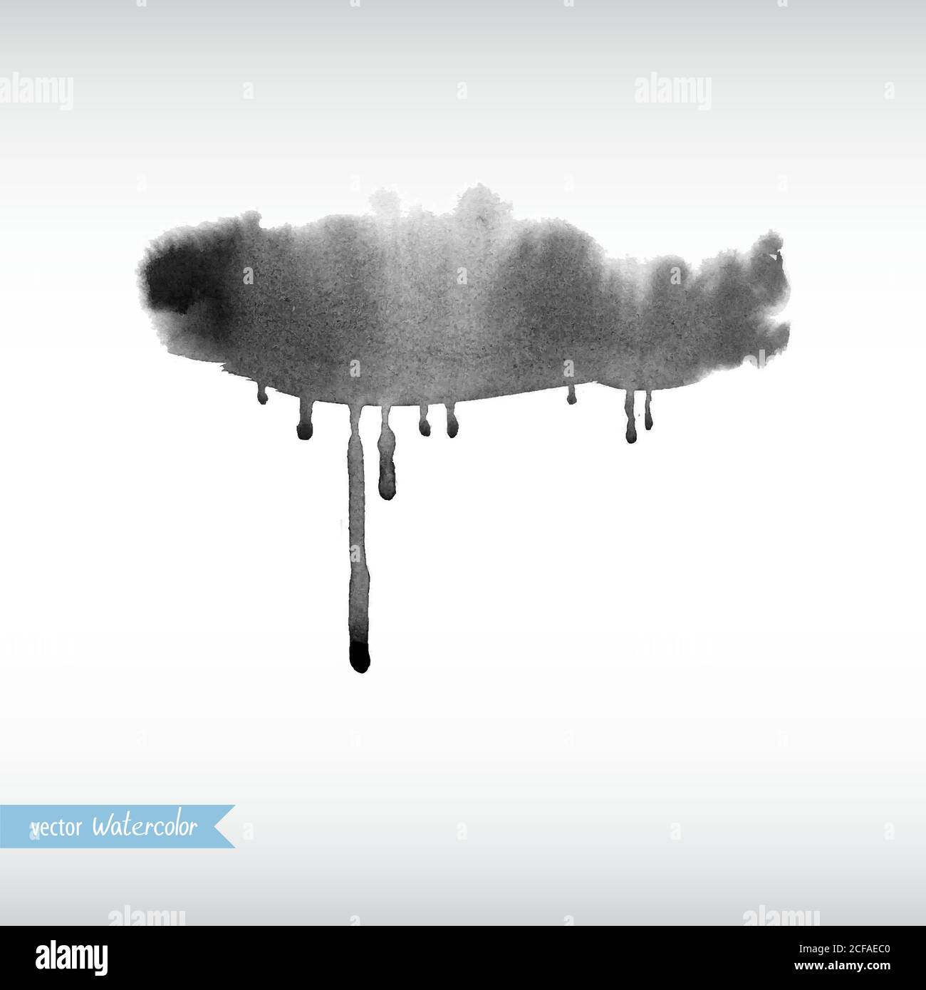 Watercolor rainy cloud. Vector illustration Stock Vector Image & Art ...