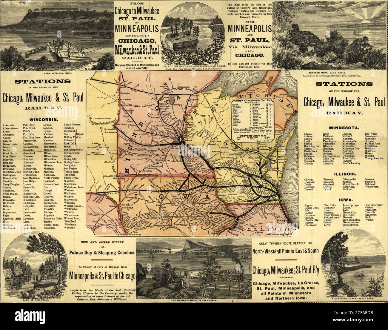 Chicago to Milwaukee Railroad Map - 1874 Stock Photo - Alamy