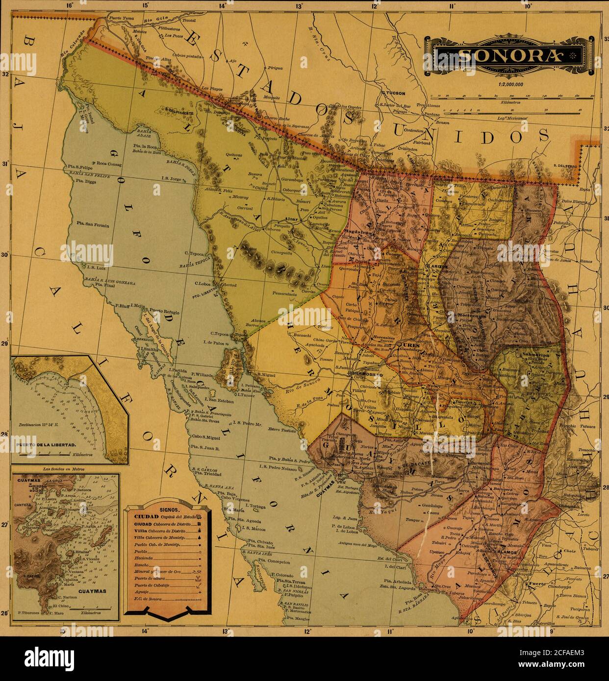 Sonora, Mexico - 1884 Stock Photo - Alamy