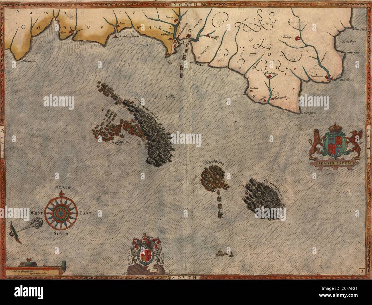 Spanish Expeditions to Invade England - 1599 Stock Photo - Alamy