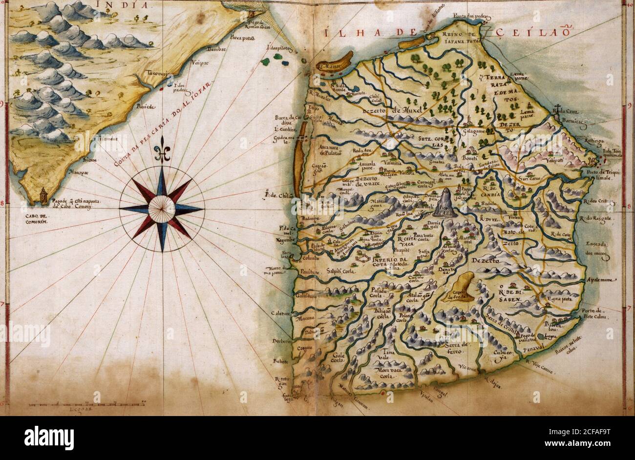 Map of ceylon hi-res stock photography and images - Alamy