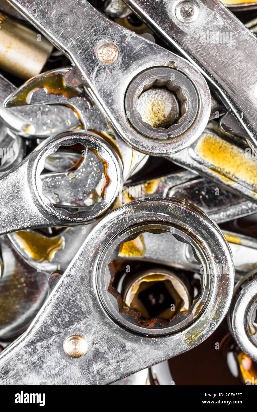 Detail of a set of mechanic and diy manual tools Stock Photo - Alamy