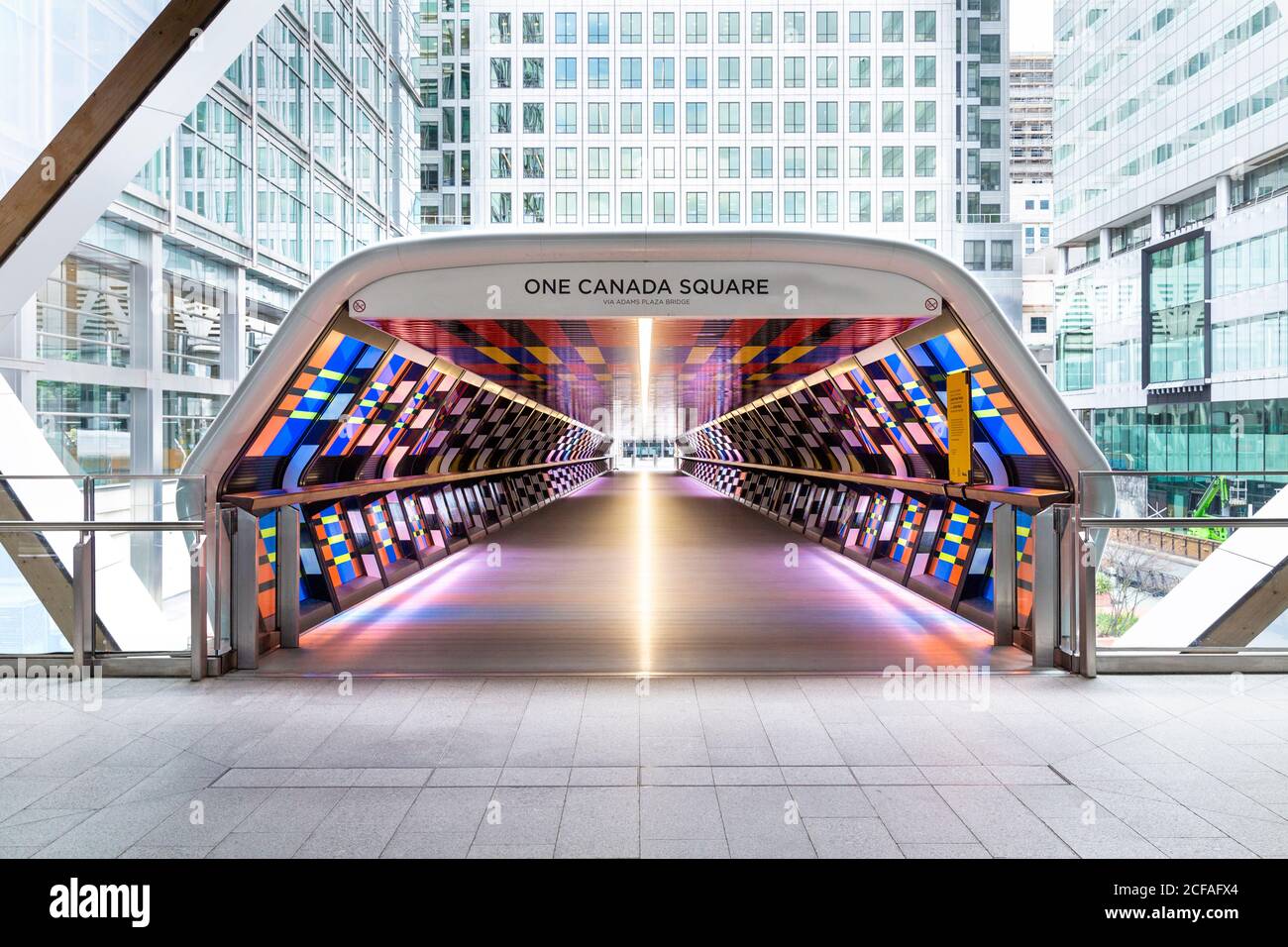 Artist Camille Walala transforms Adams Plaza Bridge in Canary Wharf as ...