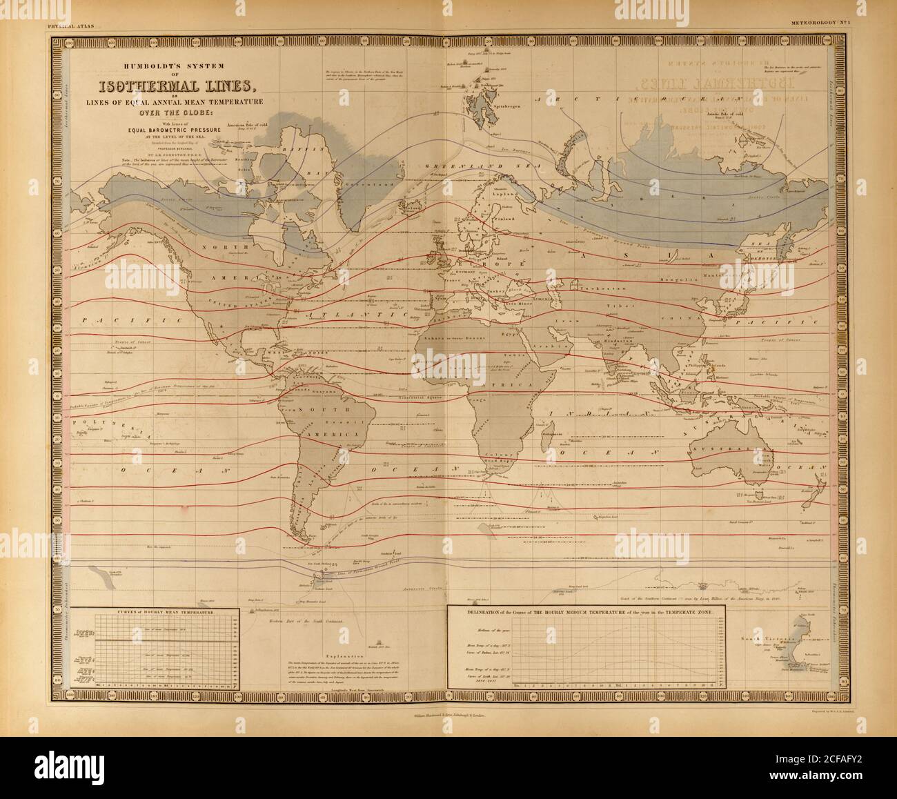 Mean Temperature Across the Globe - Isothermal Lines Stock Photo - Alamy