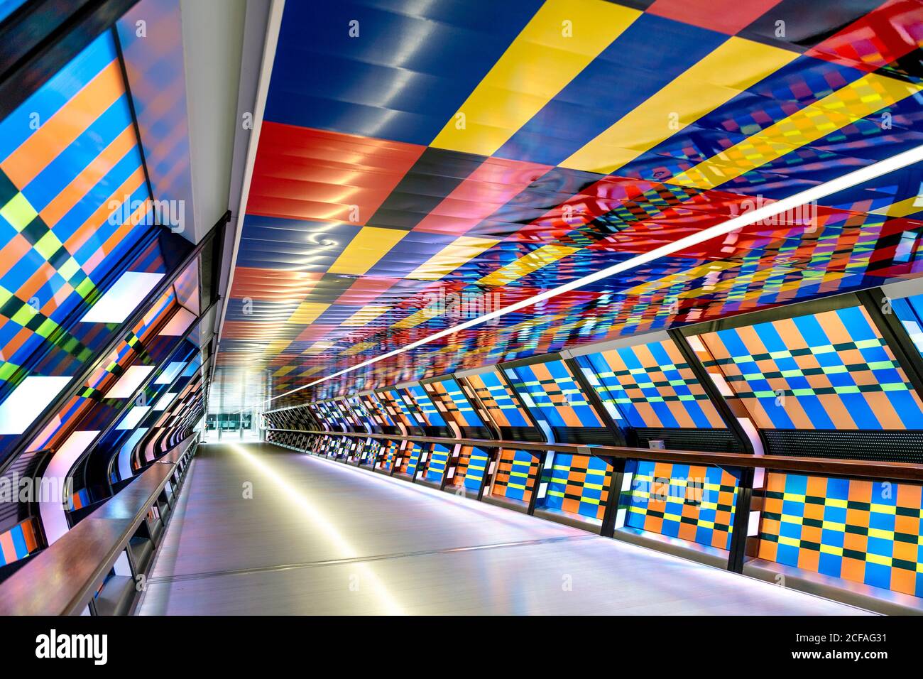 Artist Camille Walala transforms Adams Plaza Bridge in Canary Wharf as ...