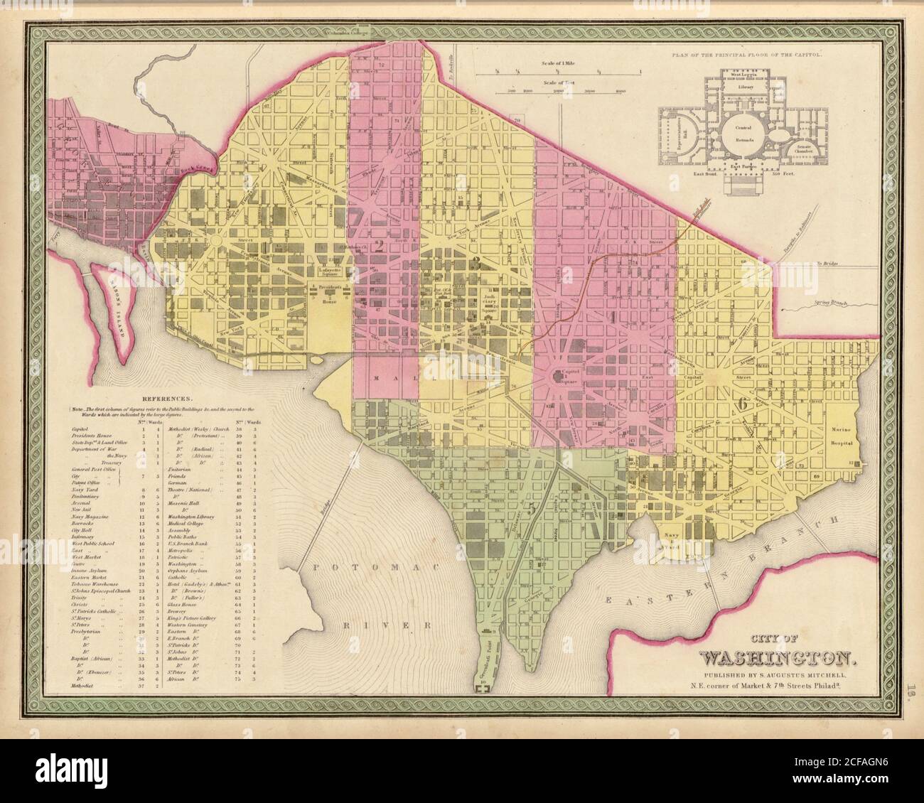Washington, DC City Plan - 1849 Stock Photo - Alamy