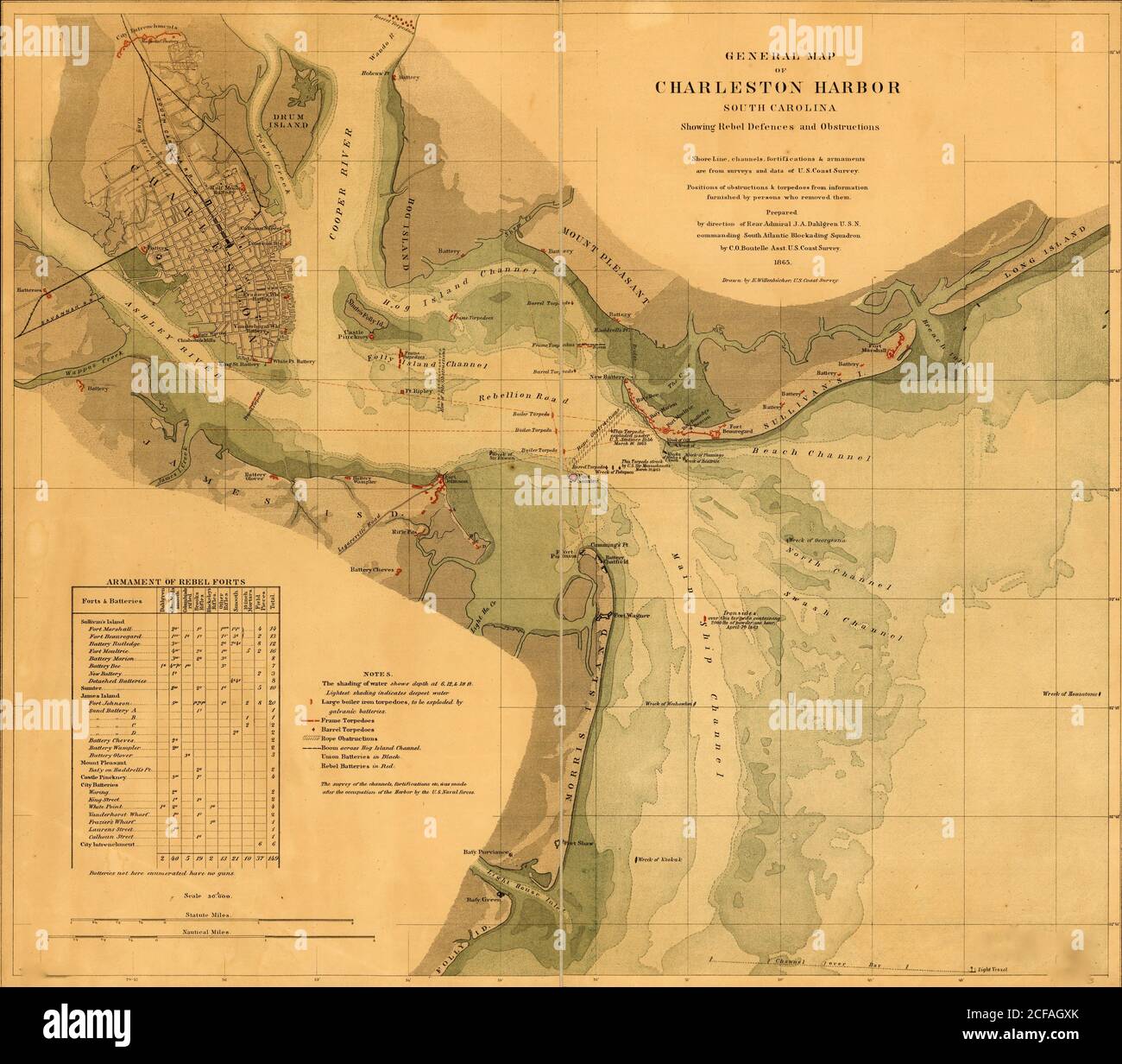 Charleston Harbor - 1865 Stock Photo - Alamy