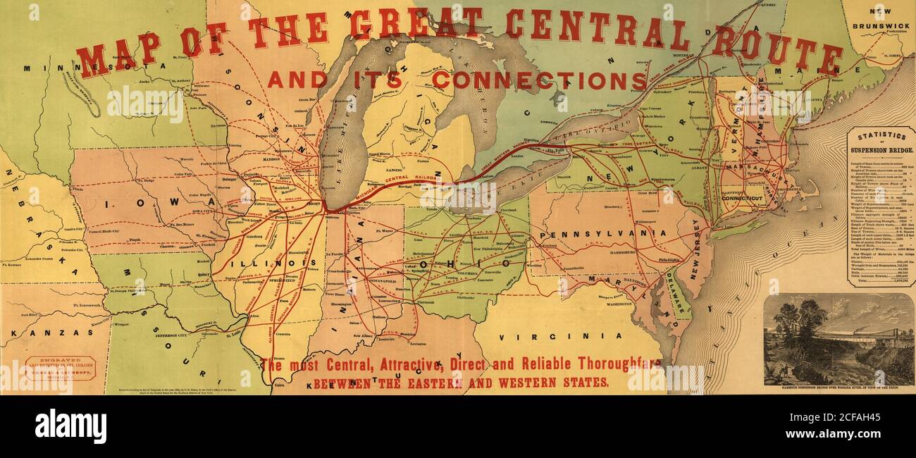 Great Central Route & Connections - 1855 Stock Photo - Alamy