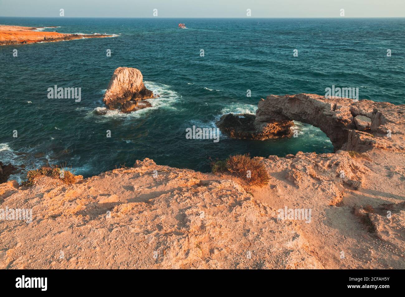The Love bridge, Natural stone arch in Ayia Napa, Cyprus island ...