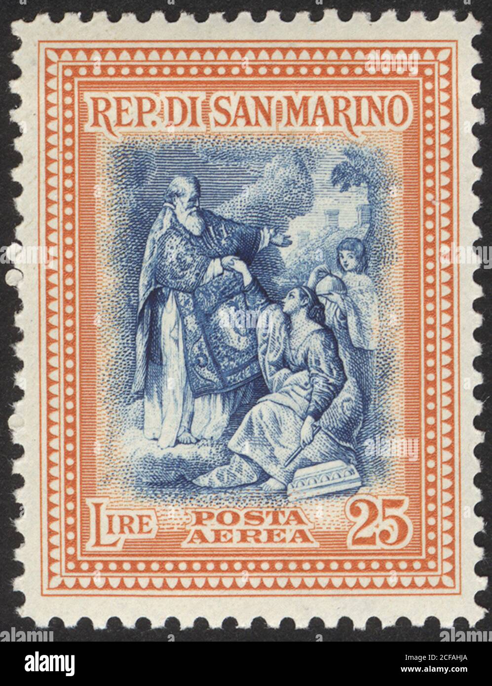 Postage stamps of the San Marino. Stamp printed in the San Marino ...