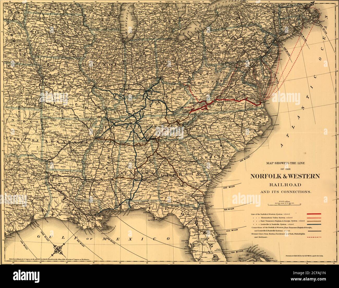 Norfolk & Western Railroad -1887 Stock Photo - Alamy