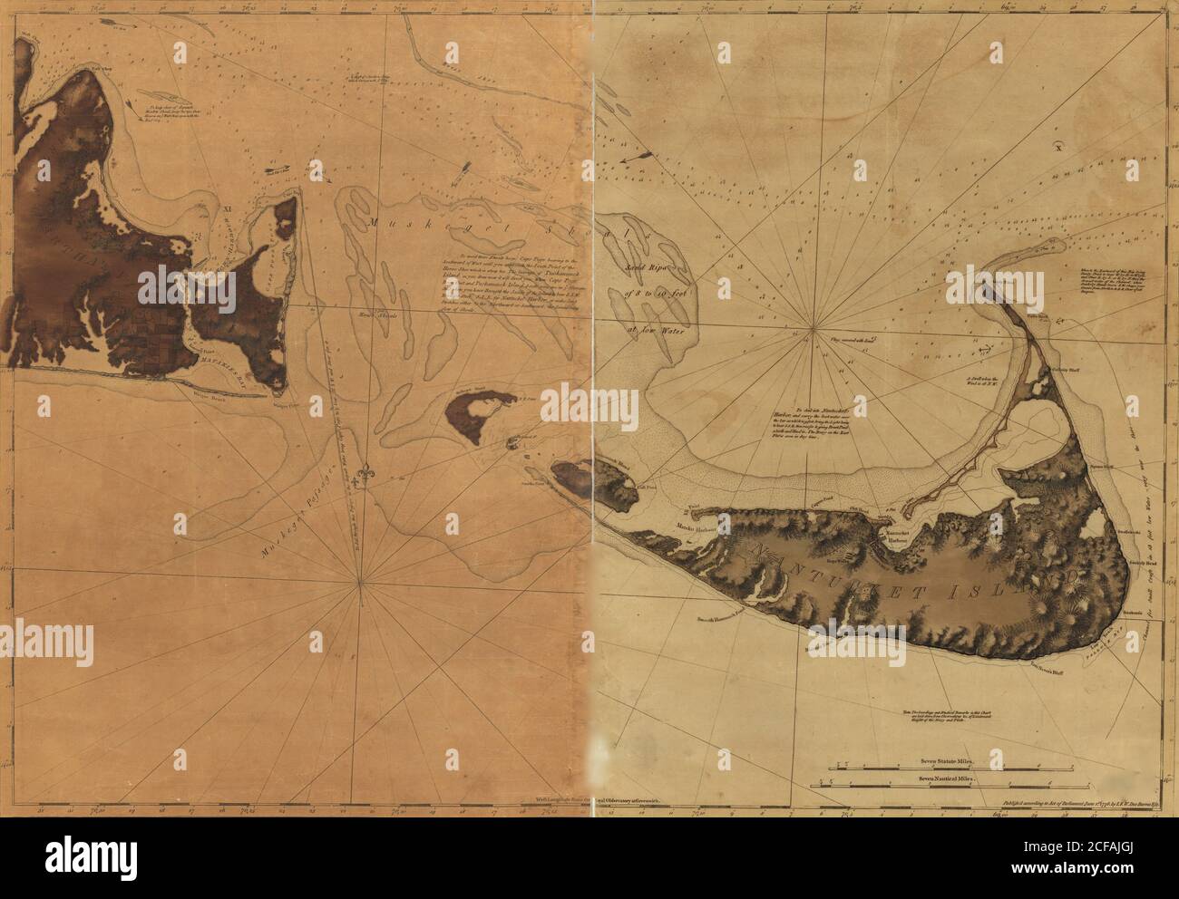 Nantucket Island and the eastern half of Martha's Vineyard Stock Photo ...