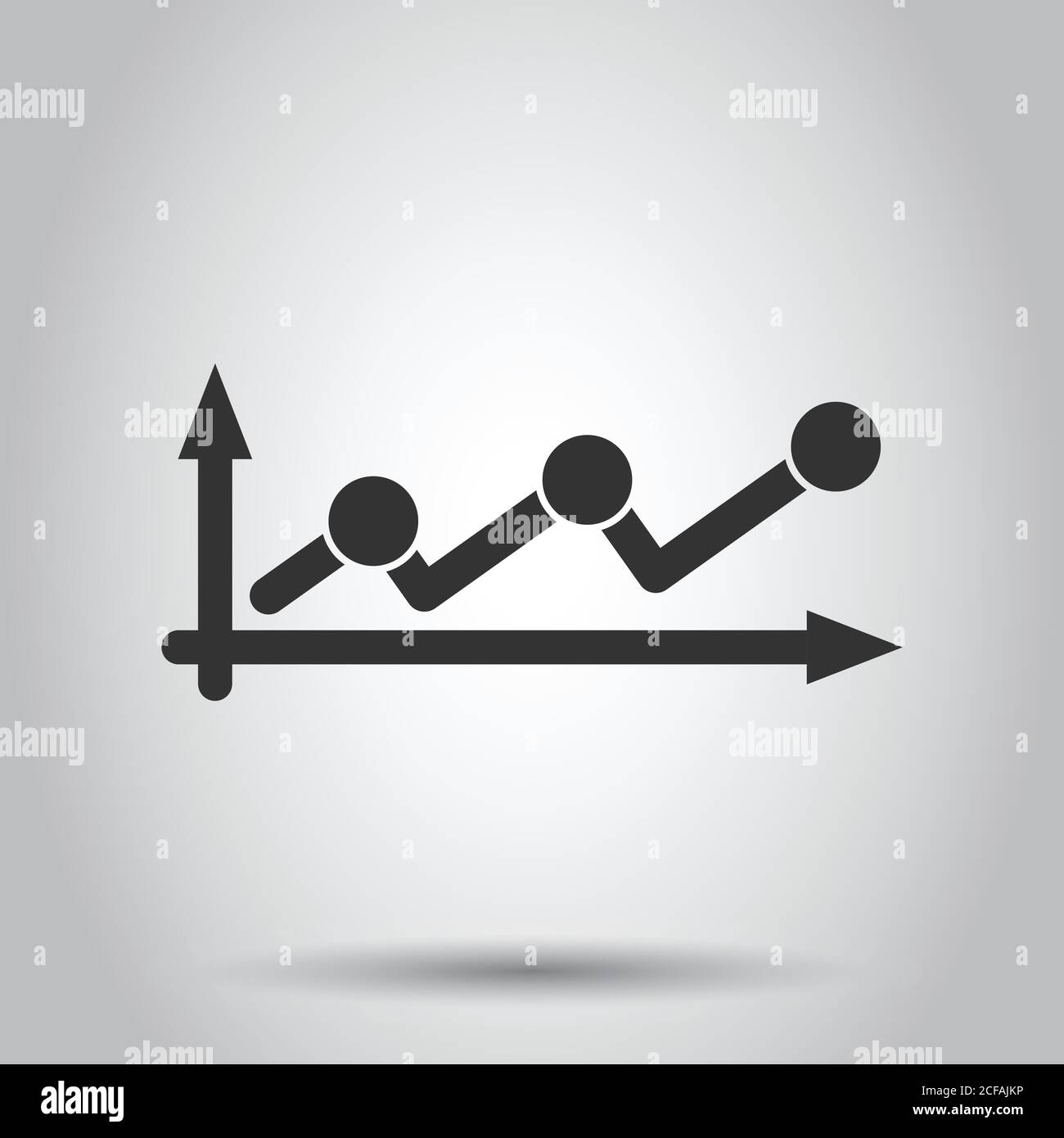 Market trend icon in flat style. Financial growth vector illustration ...