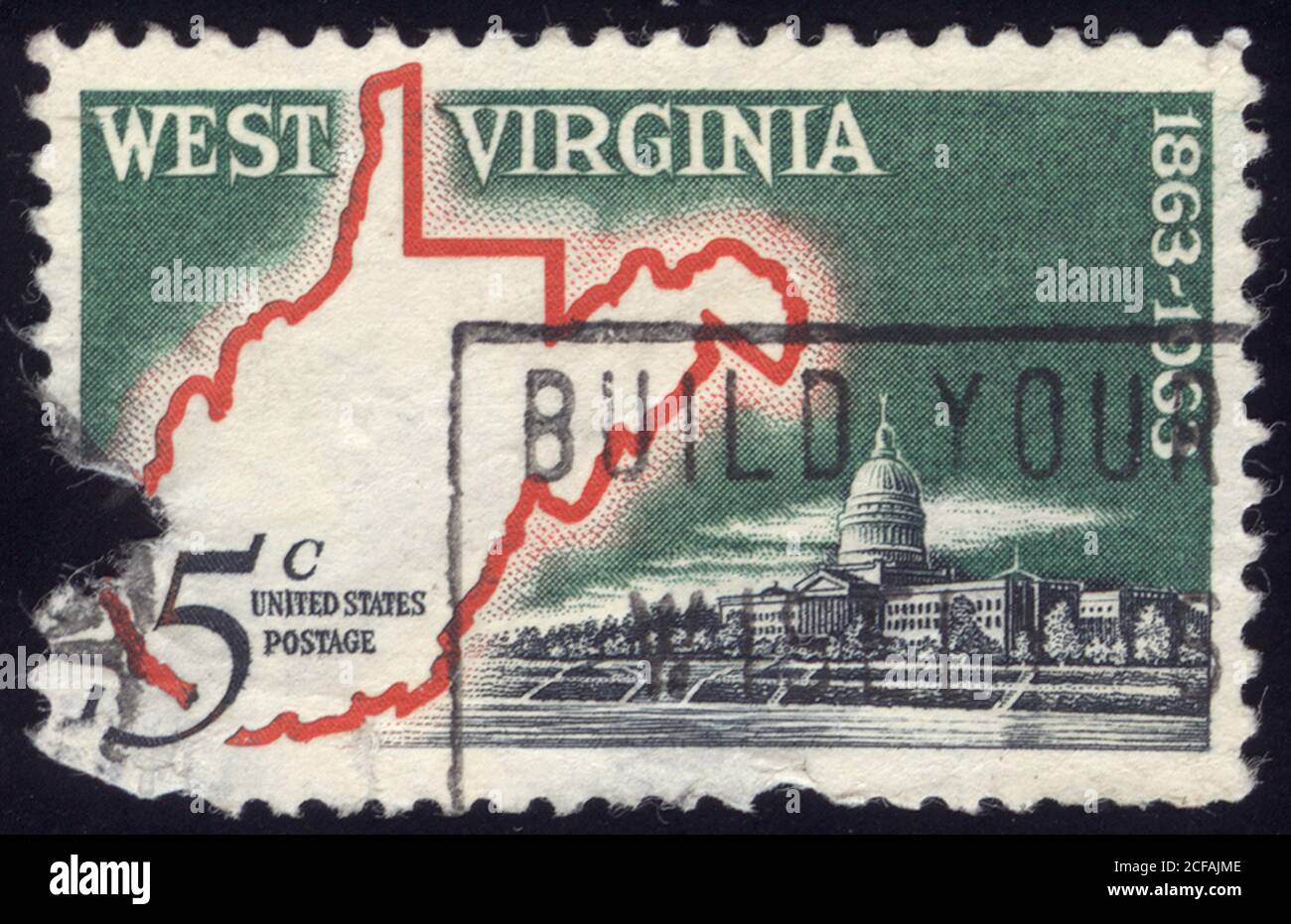 Postage stamps of the Virginia. Stamp printed in the Virginia. Stamp ...