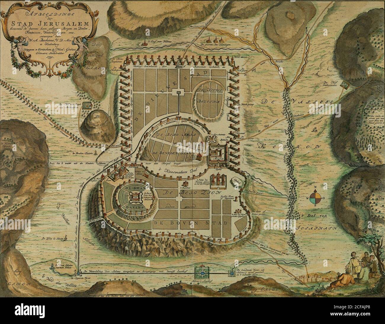 Antique Map of Jerusalem Stock Photo - Alamy