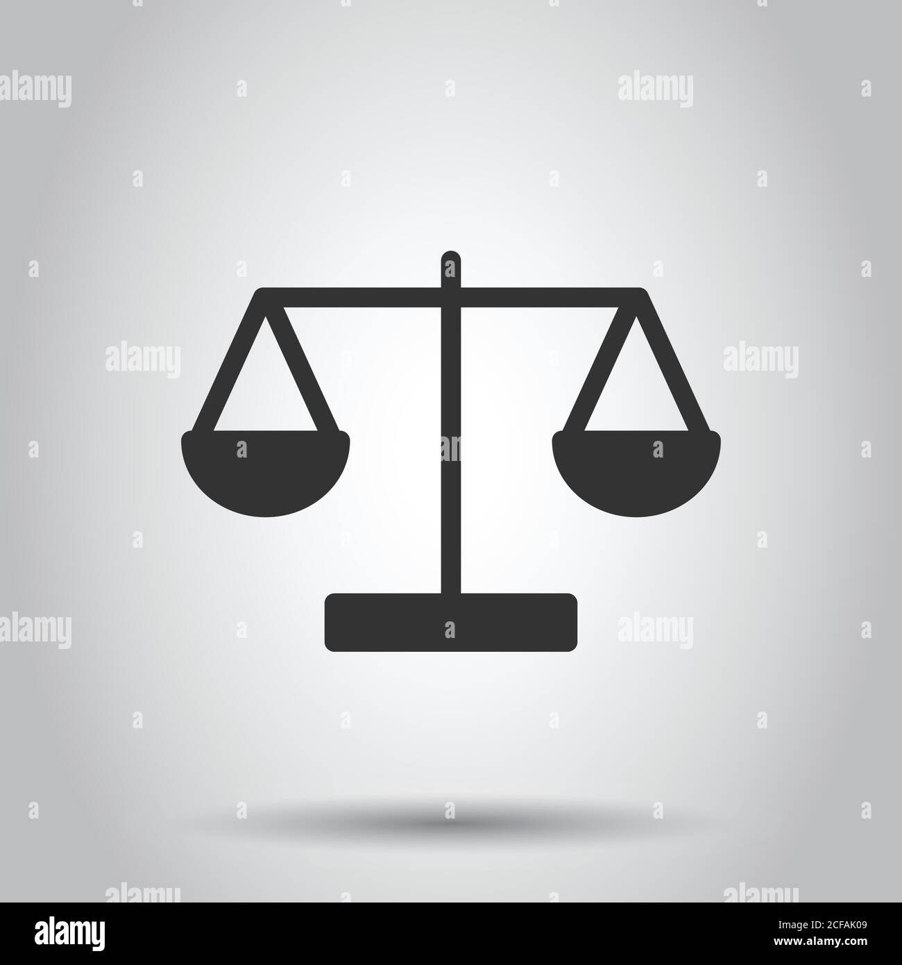Scale balance icon in flat style. Justice vector illustration on white ...