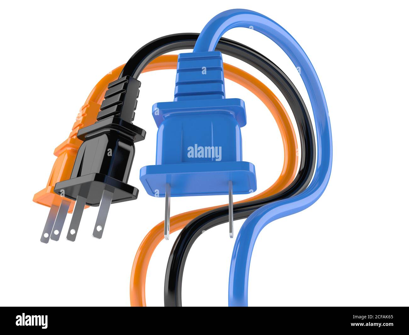 Electric plugs isolated on white background Stock Photo - Alamy