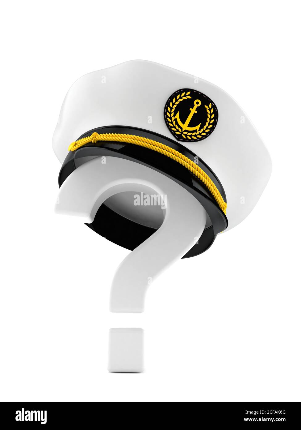 Captain's hat with question mark isolated on white background Stock ...