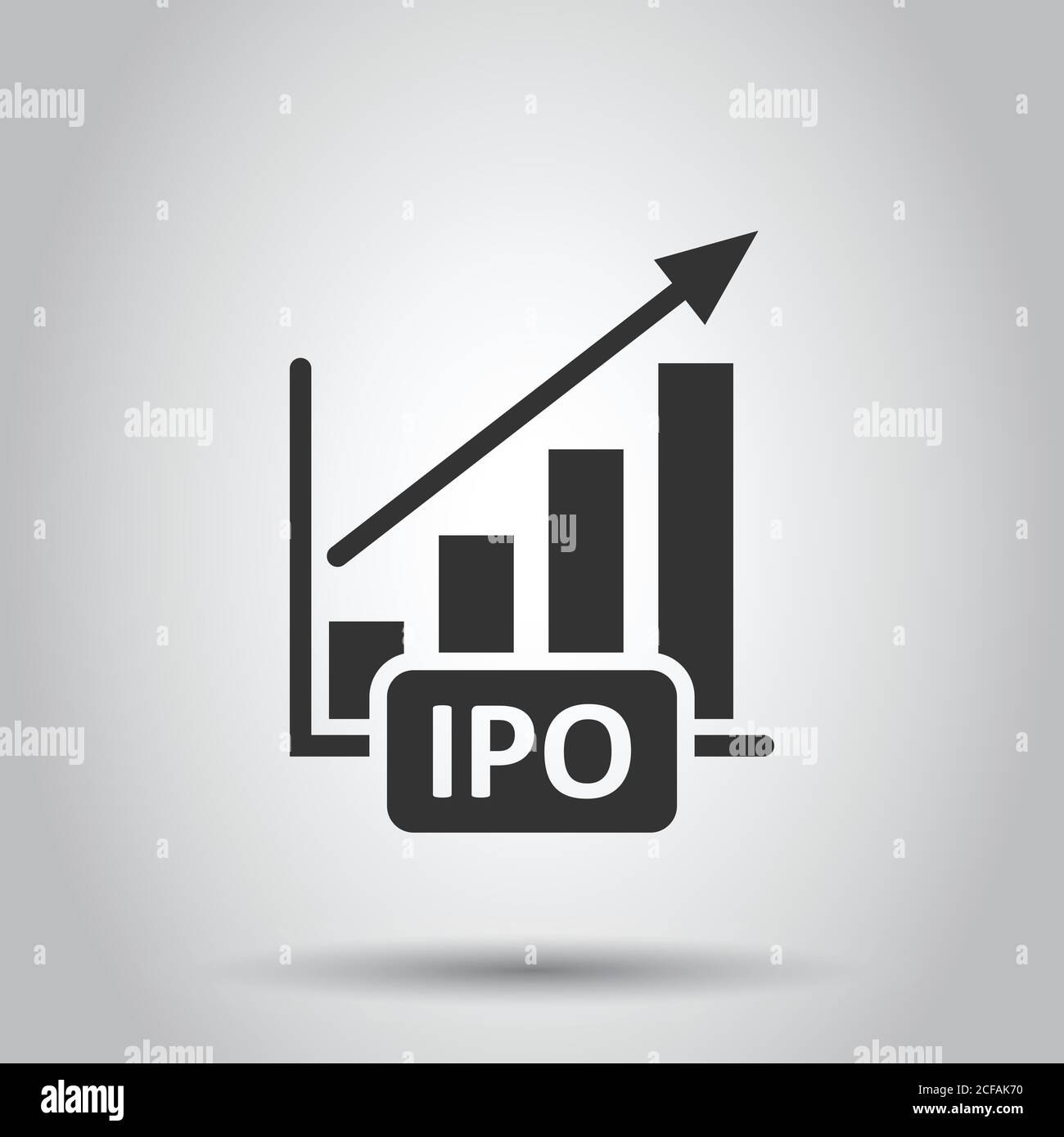 Chart graph icon in flat style. Arrow grow vector illustration on white ...