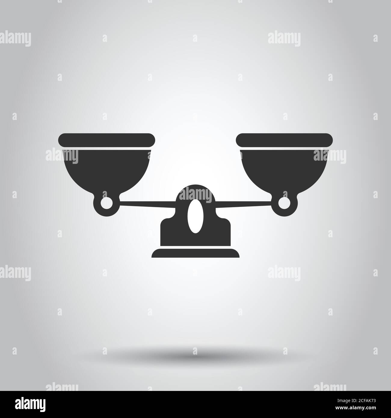 Scale balance icon in flat style. Justice vector illustration on white ...