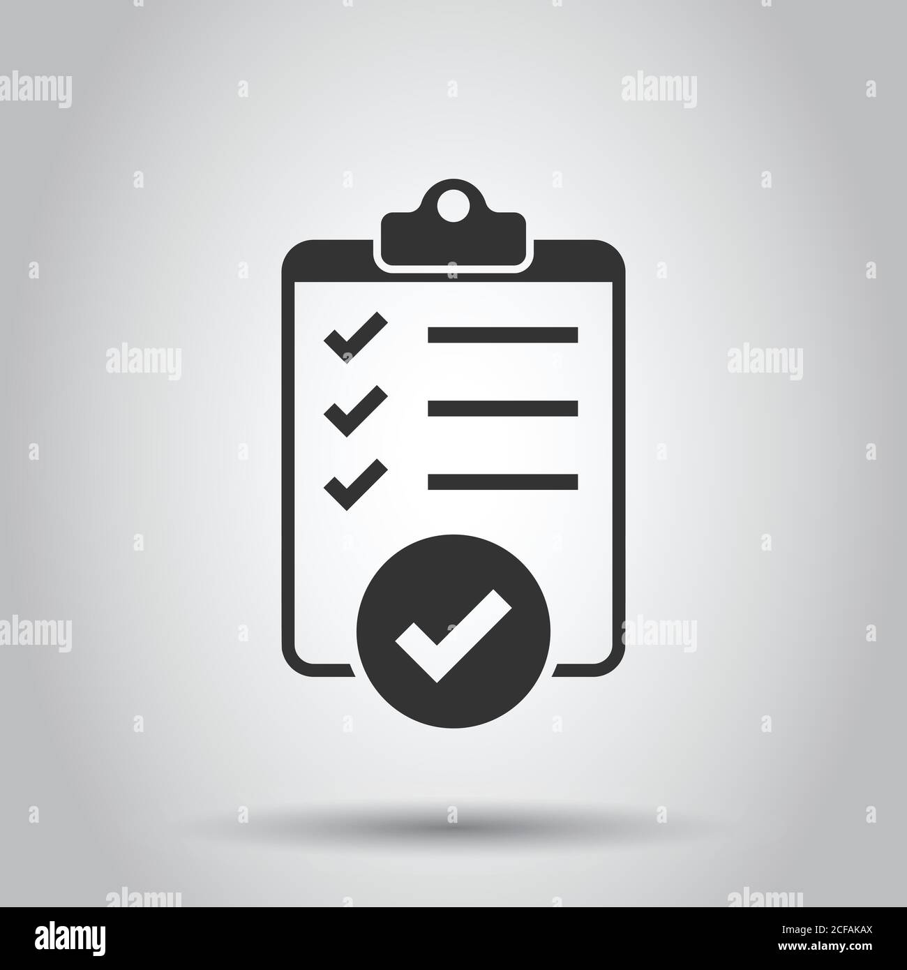 To do list icon in flat style. Document checklist vector illustration ...