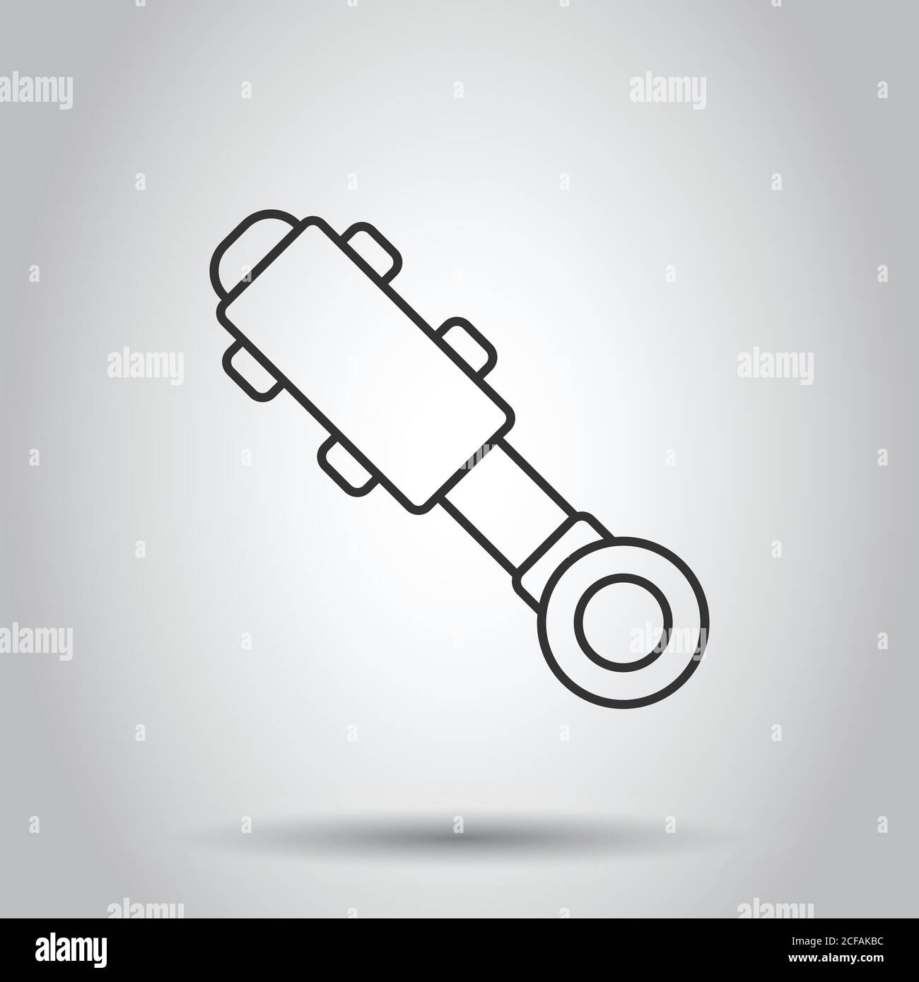 Hydraulic icon in flat style. Cylinder vector illustration on white ...