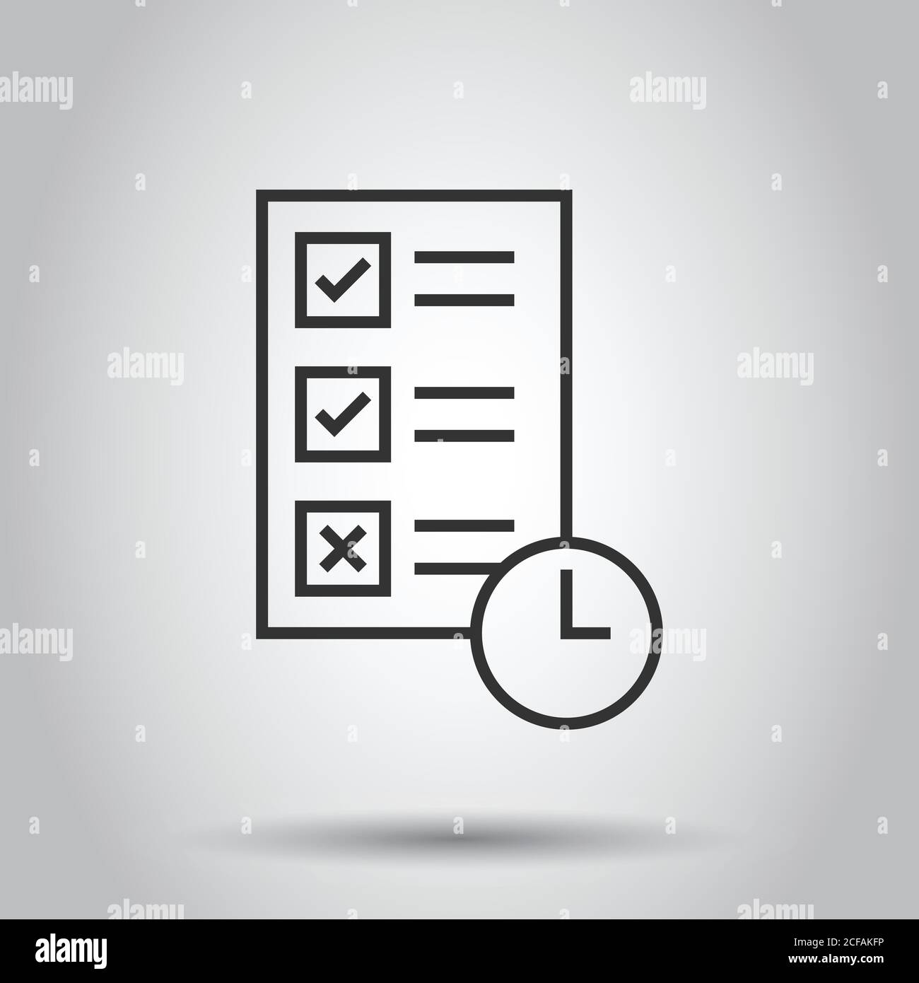 Contract time icon in flat style. Document with clock vector ...