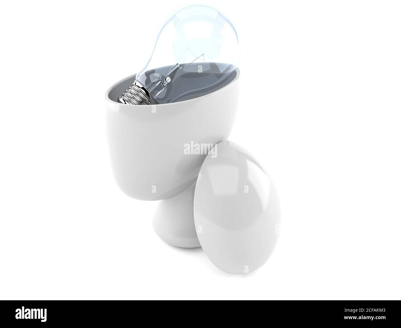 Light bulb inside open head isolated on white background Stock Photo ...