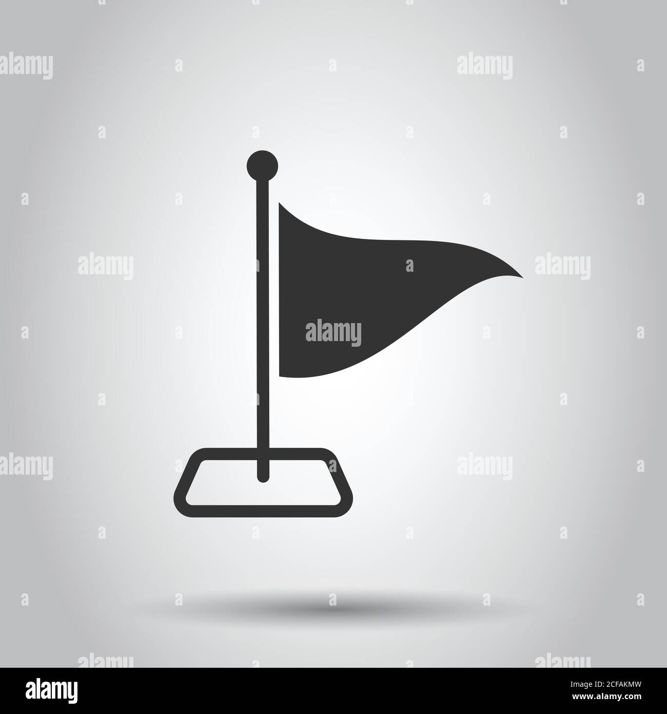 Flag icon in flat style. Pin vector illustration on white isolated ...