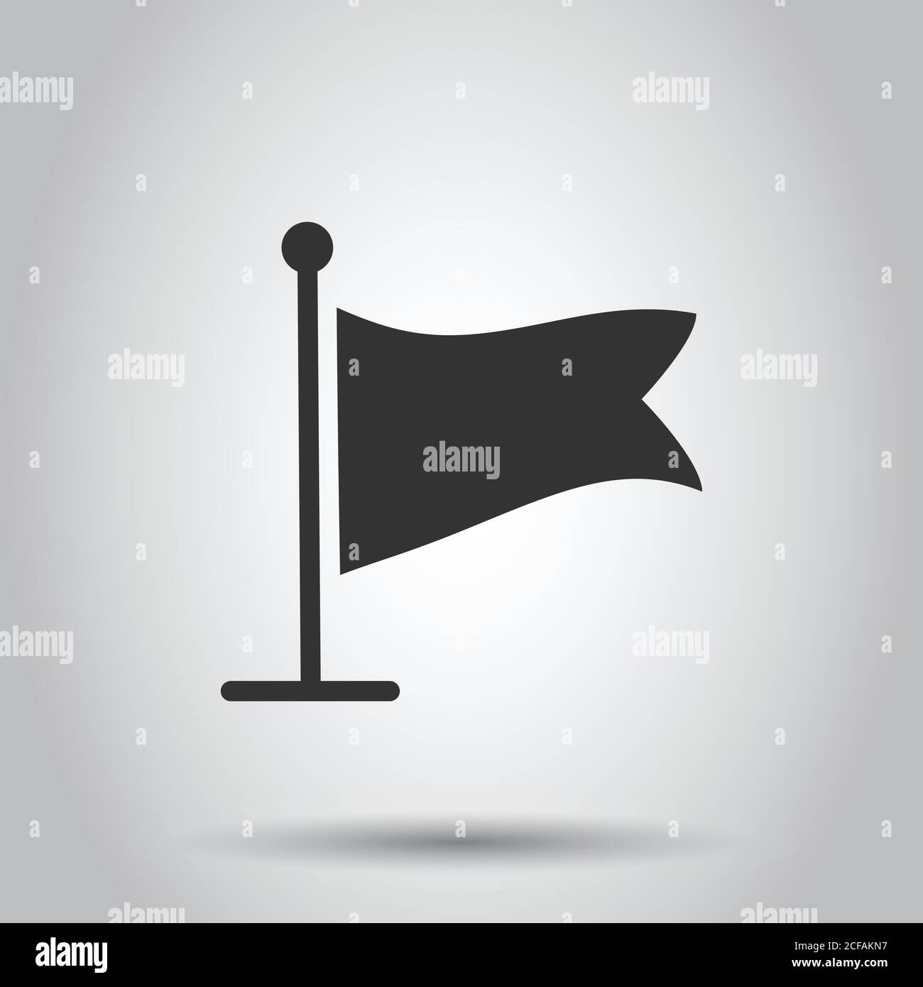 Flag icon in flat style. Pin vector illustration on white isolated ...