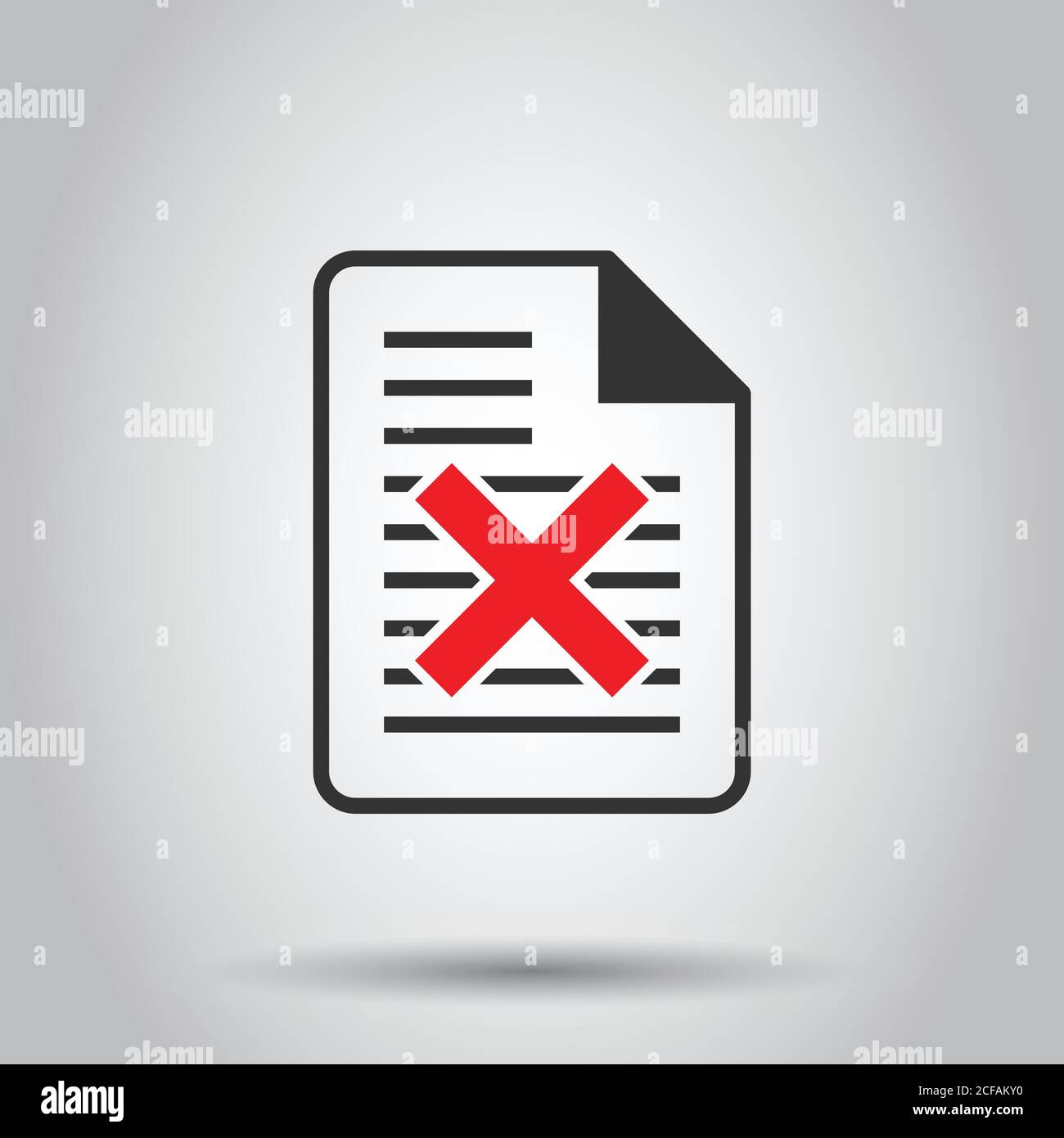 Document error icon in flat style. Broken report vector illustration on ...
