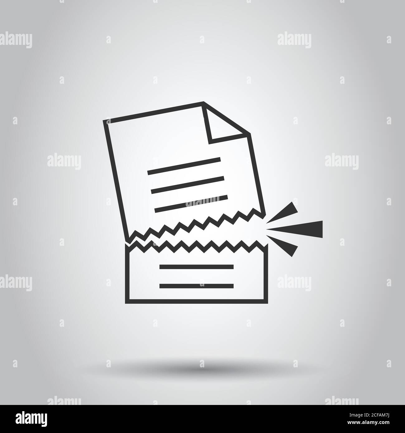 Document error icon in flat style. Broken report vector illustration on ...