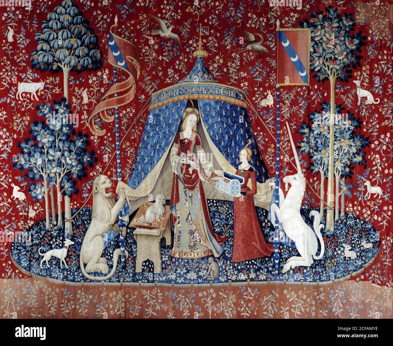 The Lady and the Unicorn; Taste Stock Photo - Alamy