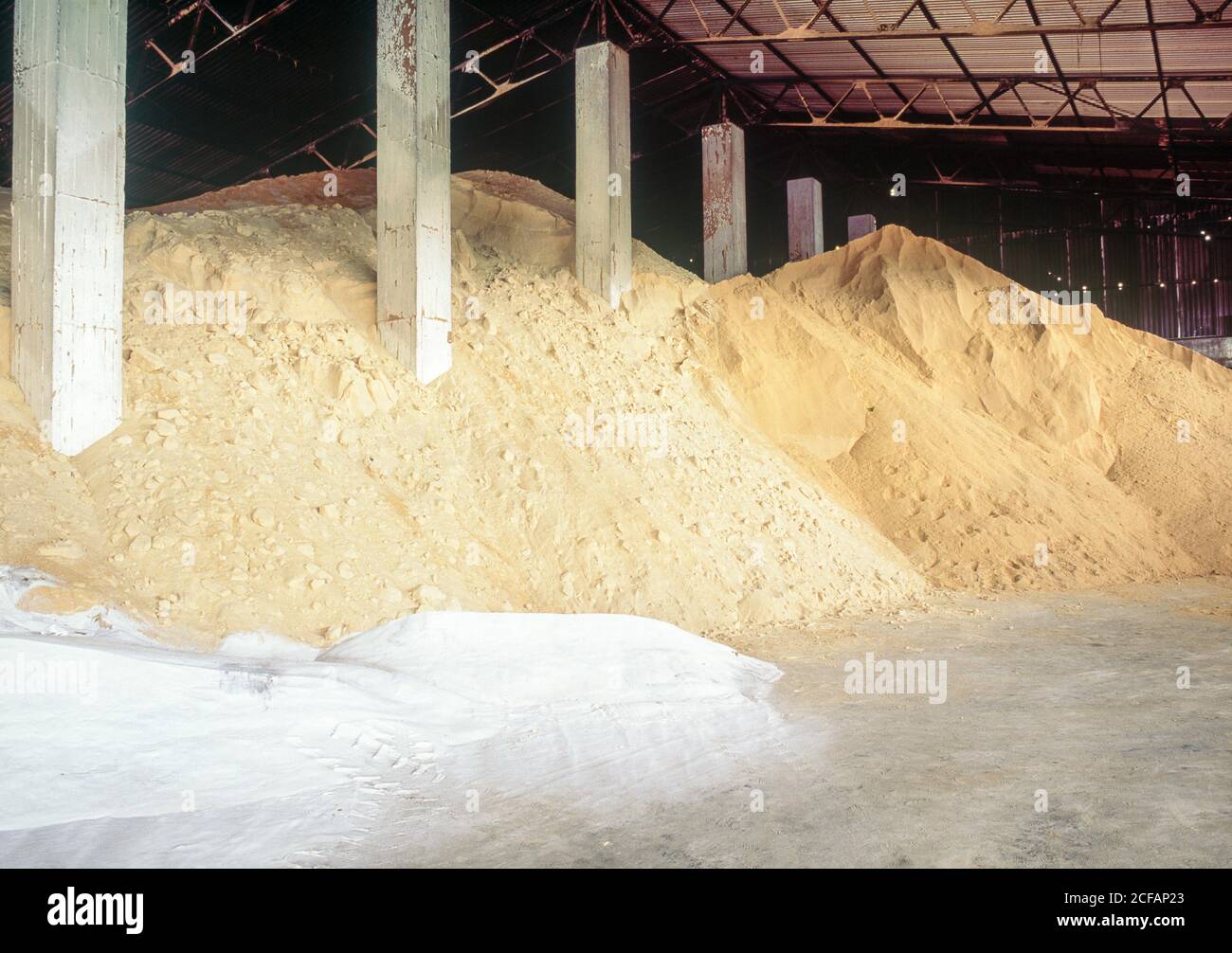 Raw sugar in sugar mill warehouse, Venezuela Stock Photo - Alamy