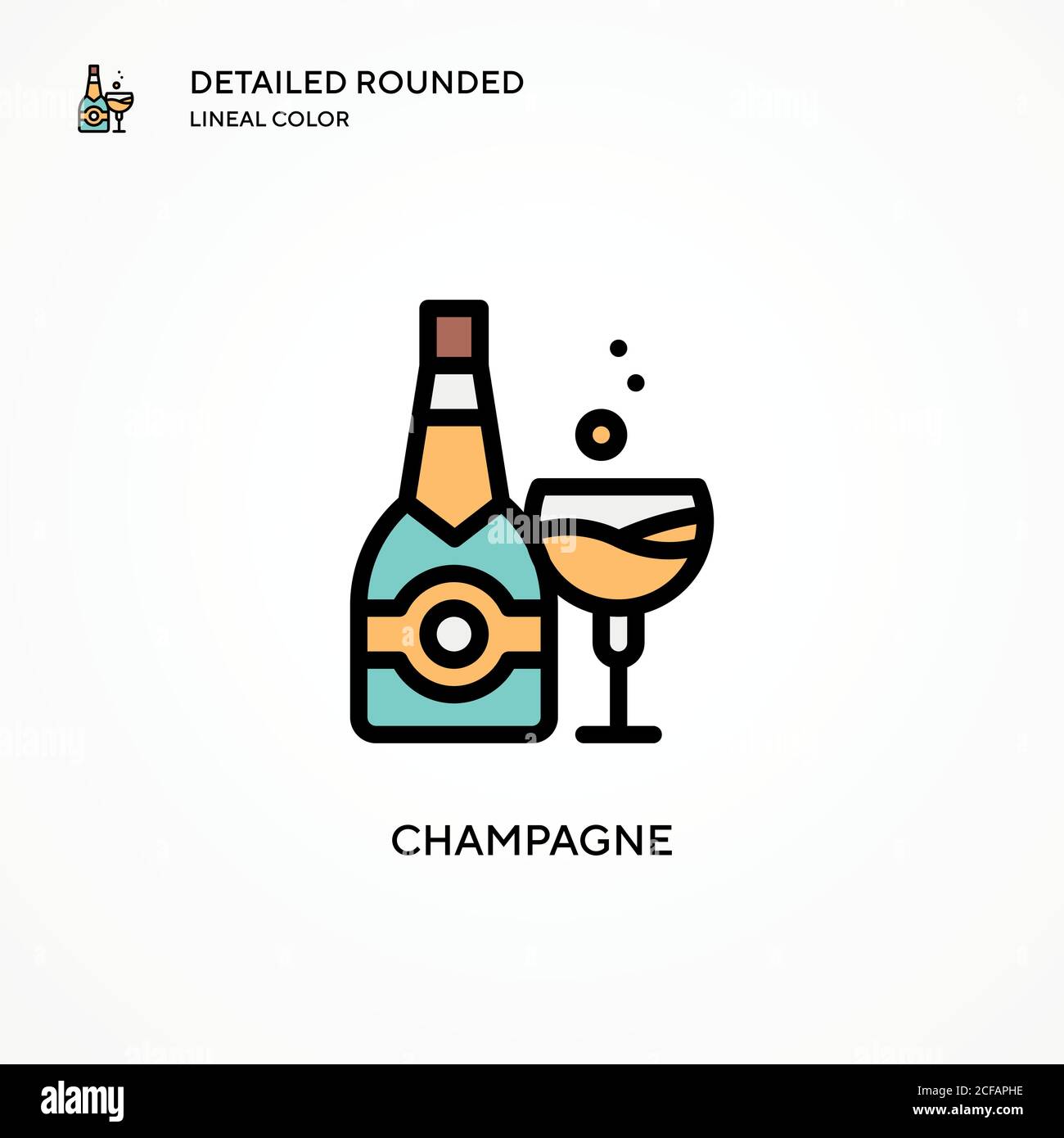 Champagne vector icon. Modern vector illustration concepts. Easy to ...