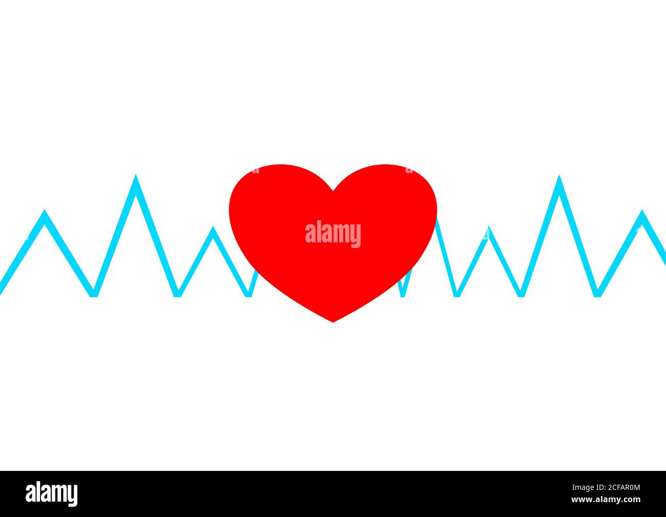 Human heart medical cardiogram on white background Stock Vector Image ...
