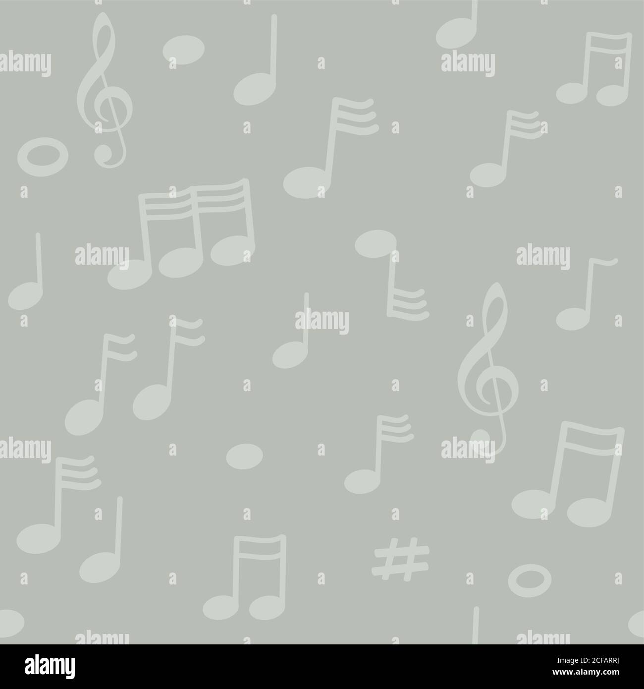 Seamless pattern vector made with musical notes drawn on a beige ...