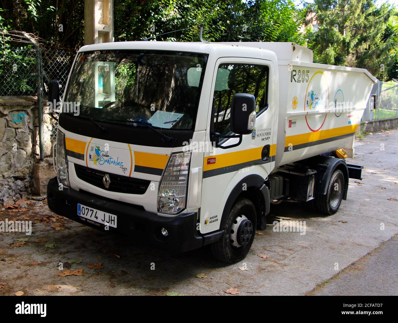 Parked Renault Master Euro 6 3.5 tonne tipper truck used by Ascan ...